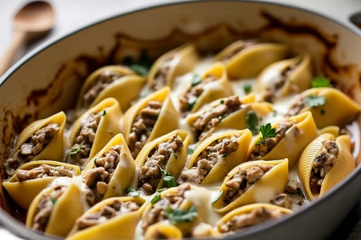 Ultimate Creamy Garlic Mushroom Stuffed Shells Recipe