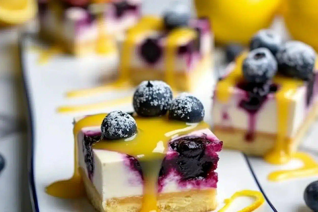 Lemon Blueberry Cream Cheese Squares Recipe Easy One-Bite Dessert