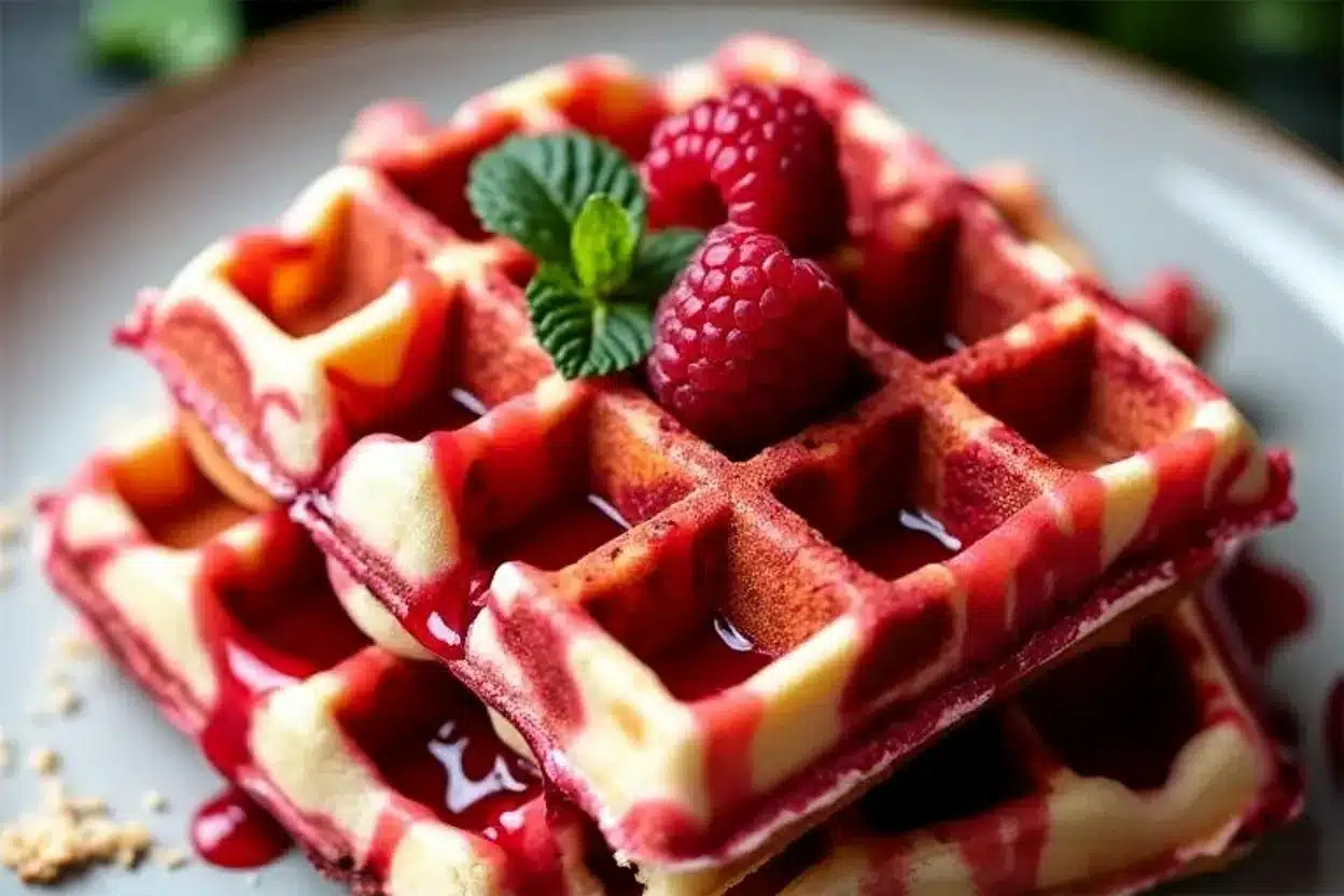 Red Velvet Marble Waffles Recipe Perfect For Brunch