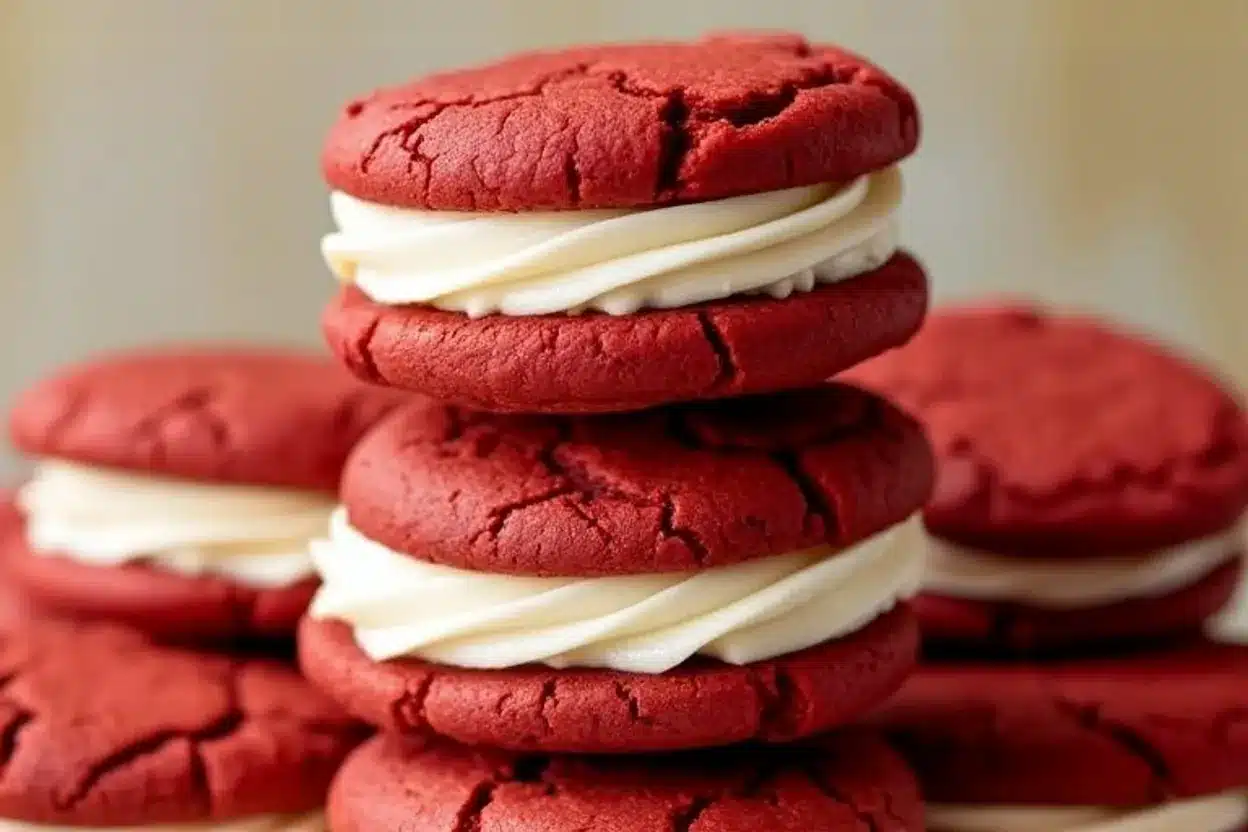 Ultimate Red Velvet Cookie Sandwiches With Cream Cheese Filling