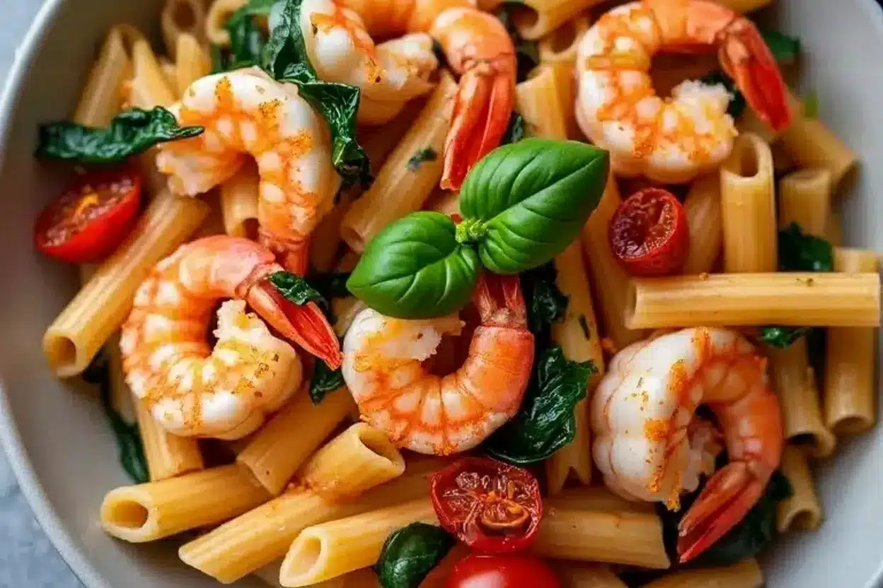 Tuscan Shrimp Rigatoni Recipe: Easy Creamy Pasta Dinner For Two