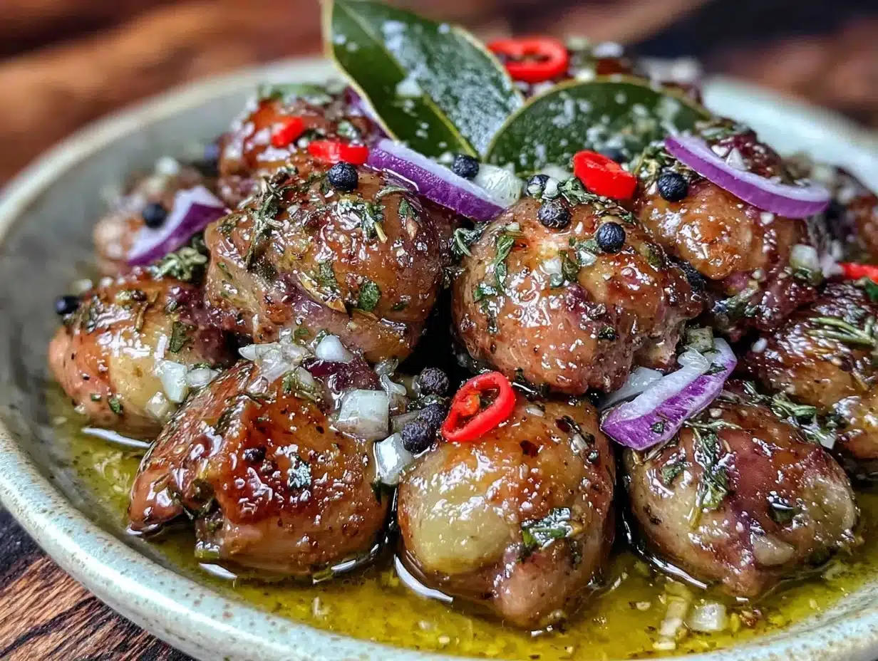 Flavorful Pickled Turkey Gizzards Recipe With Bay Leaves