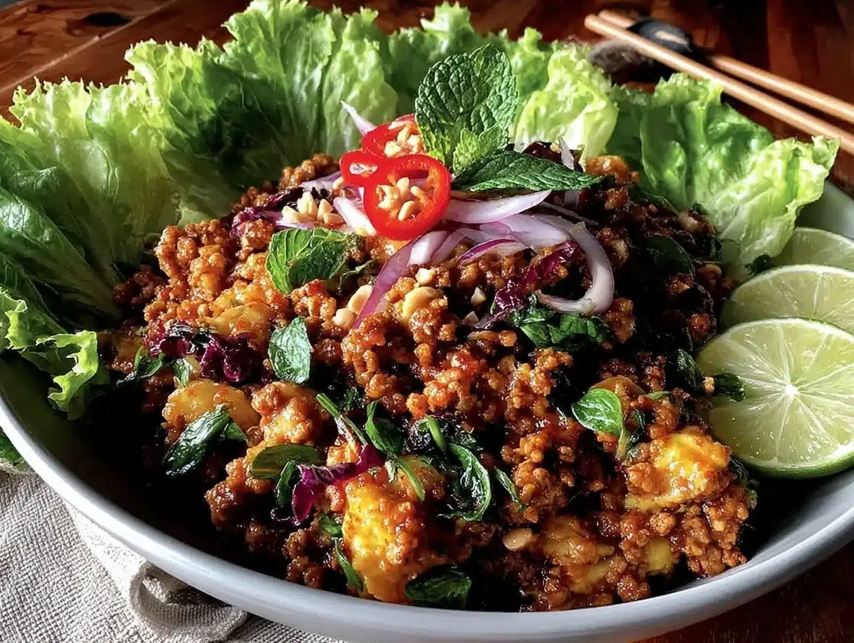 Easy Thai Larb Recipe With Ground Turkey & Fresh Mint