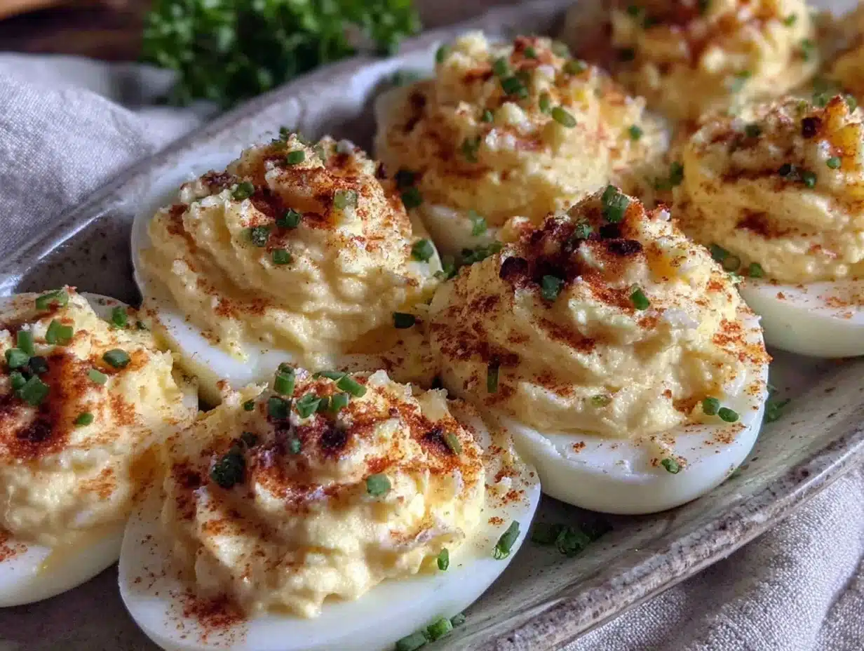 Classic Deviled Eggs Recipe – Easy Creamy Chive Filling For Parties