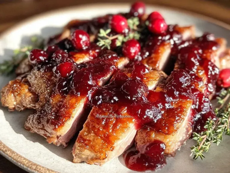 Crispy Pan-Seared Duck Breast Recipe With Easy Cherry Sauce Tutorial