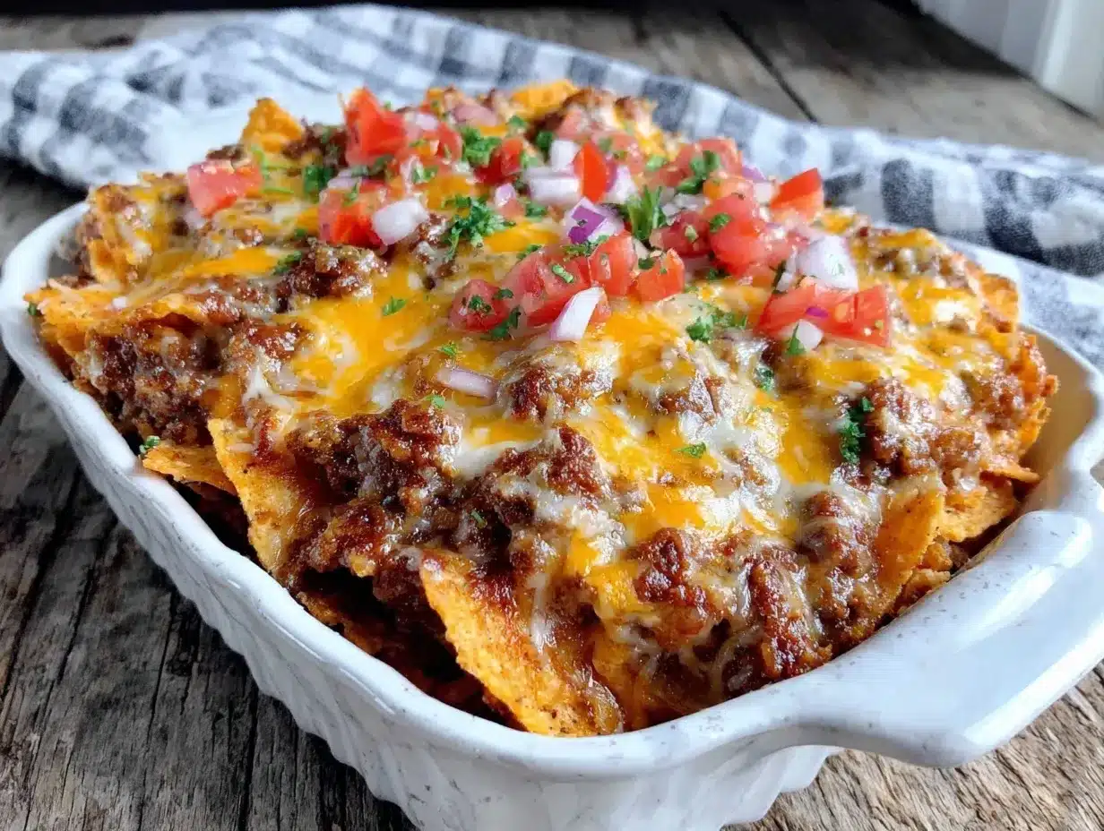 Crispy Taco Casserole With Doritos Recipe Easy Ultimate Comfort Meal