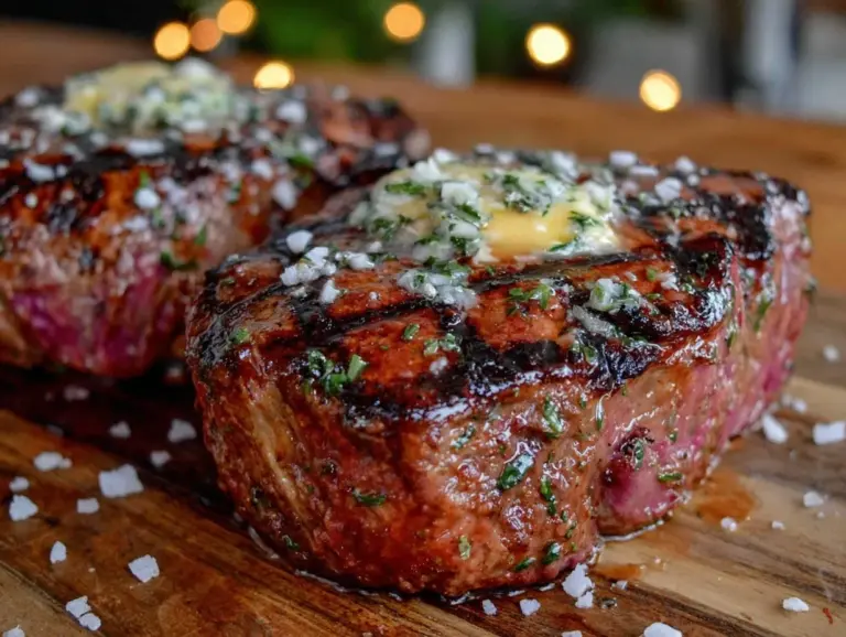 Tender Grilled Ribeye Steaks Recipe With Easy Melting Herb Butter
