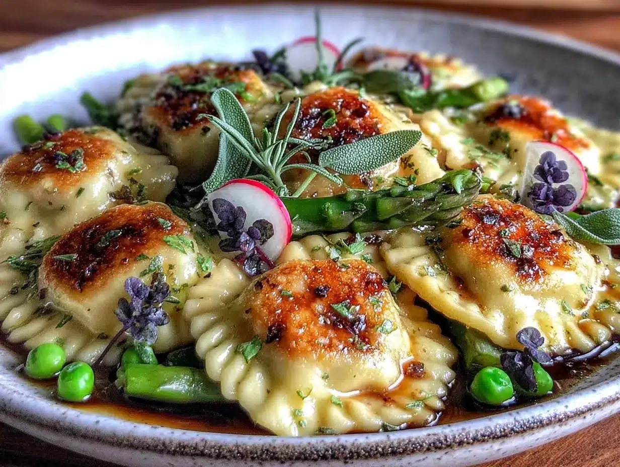 Flavorful Brown Butter Sage Ravioli With Spring Vegetables Easy Recipe ...