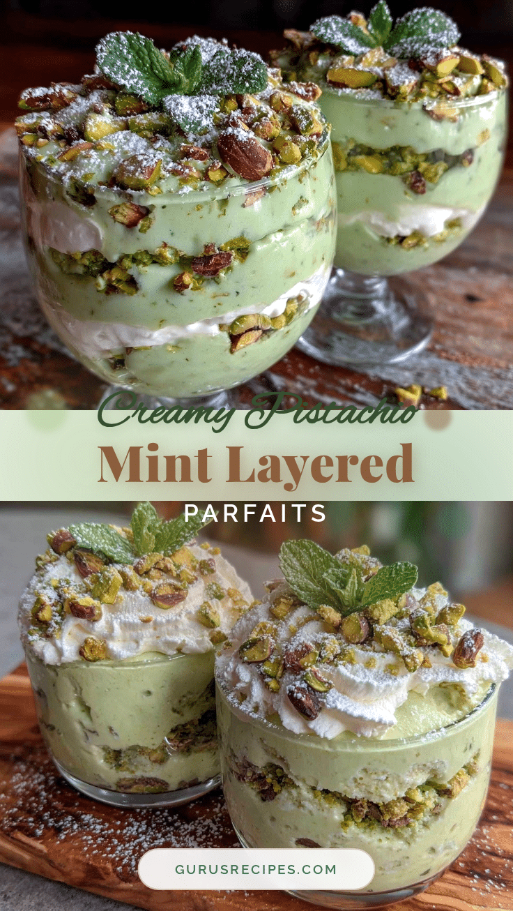Creamy Pistachio Mint Layered Pudding Parfaits Easy Homemade Recipe For ...