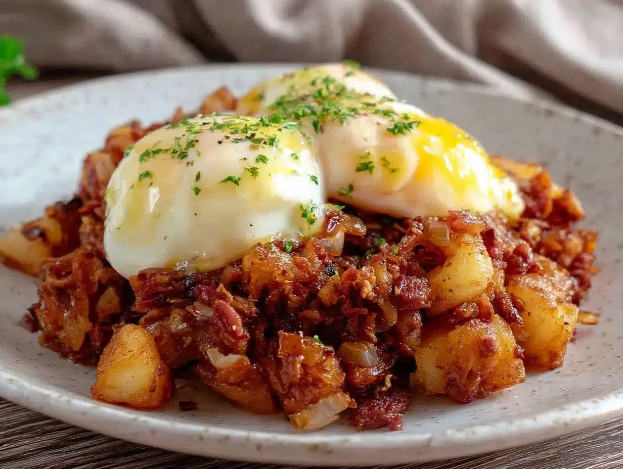 Crispy Corned Beef Hash With Poached Eggs Easy Recipe For Breakfast Lovers