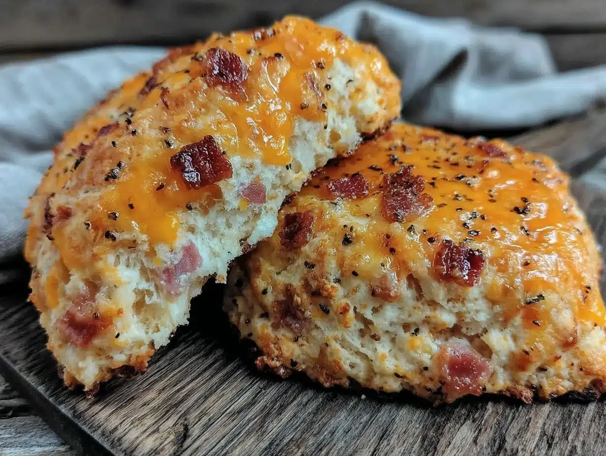 Crispy Ham & Cheese Scones Recipe Easy Homemade Flaky Buttery Crust