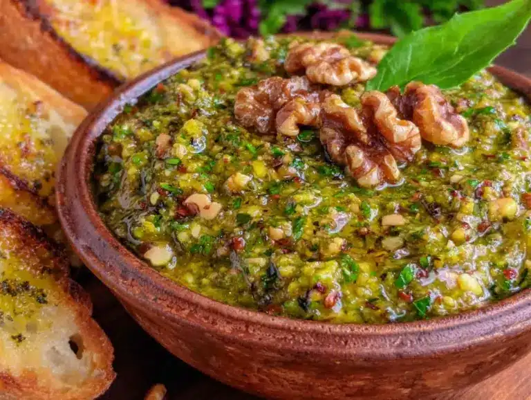 Fresh Dandelion Green Pesto Recipe With Toasted Walnuts Easy Homemade Sauce