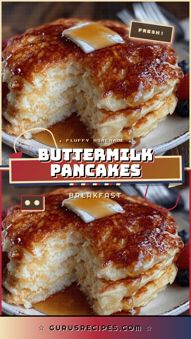 Fluffy Homemade Buttermilk Pancakes Recipe Easy 5-Step Breakfast Delight