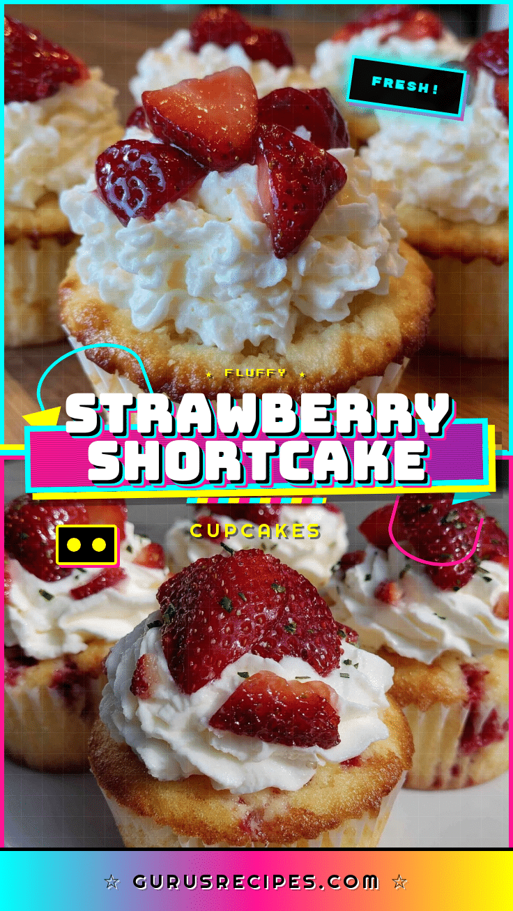 Fluffy Strawberry Shortcake Cupcakes Recipe Easy Homemade Dessert With ...
