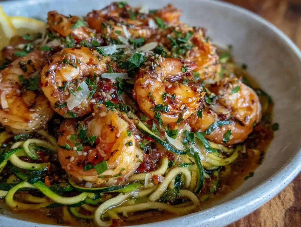 Fresh Shrimp Scampi With Zucchini Noodles Easy Light Meal Recipe