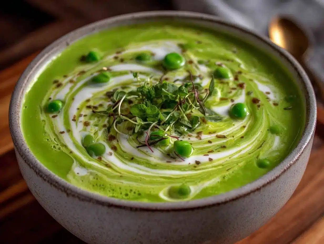 Fresh Spring Pea Soup Recipe With Mint Crème Fraîche Easy & Perfect