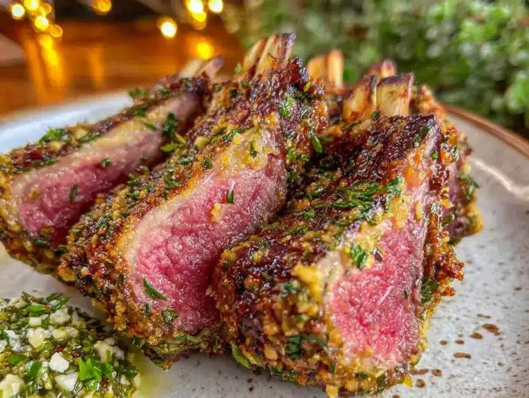 Perfect Herb-Crusted Rack Of Lamb Recipe With Easy Fresh Mint Pesto