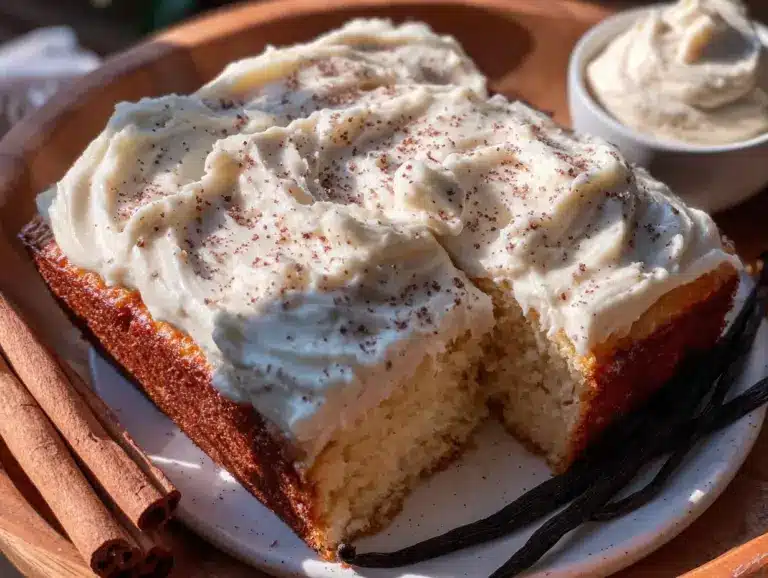 Moist Classic Vanilla Poke Cake Recipe With Creamy Pudding Filling Easy ...