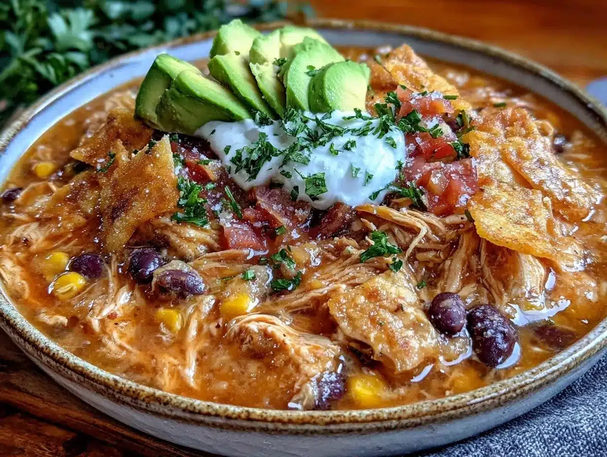 Slow Cooker Chicken Tortilla Soup Recipe Easy Cozy Dinner Idea With ...