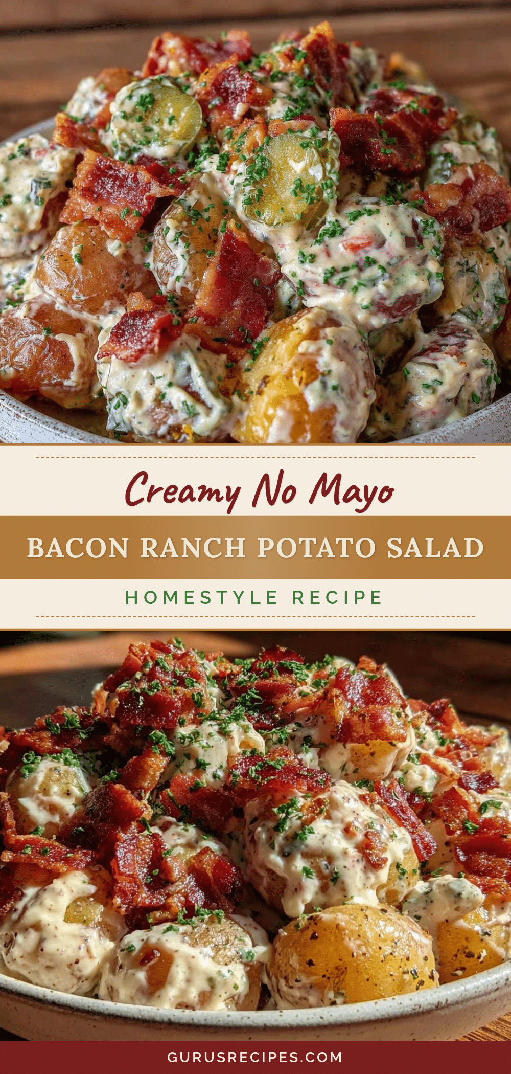Creamy Bacon Ranch Potato Salad No Mayo Recipe Easy Perfect Picnic Dish