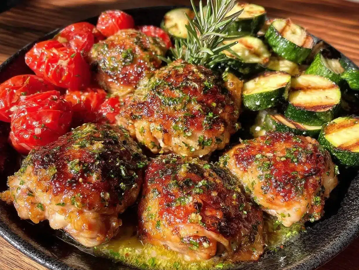 Easy One-Pan Lemon Herb Chicken Thighs Recipe For Perfect Roasted Veggies