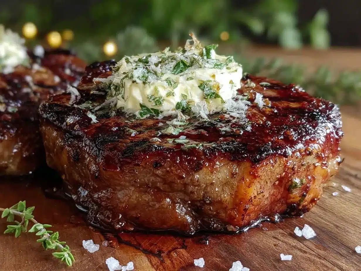 Perfect Reverse Seared Ribeye Steak Recipe With Garlic Herb Butter Easy ...
